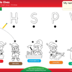10 Little Elves Worksheet - Lowercase Letter Matching - Super Simple
