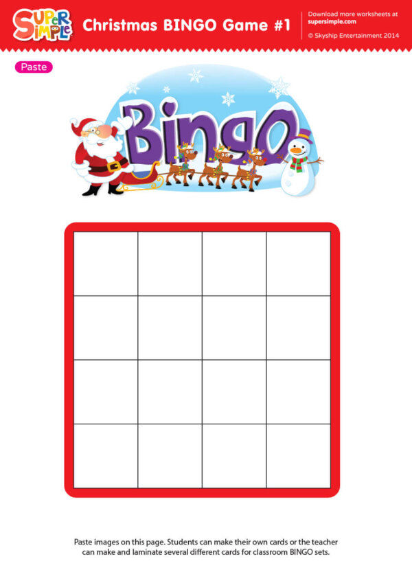 Christmas BINGO Game #1 - Super Simple