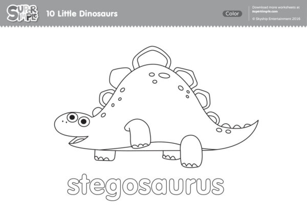 10 Little Dinosaurs Coloring Pages - Super Simple