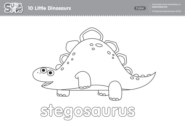 10 Little Dinosaurs Coloring Pages - Super Simple