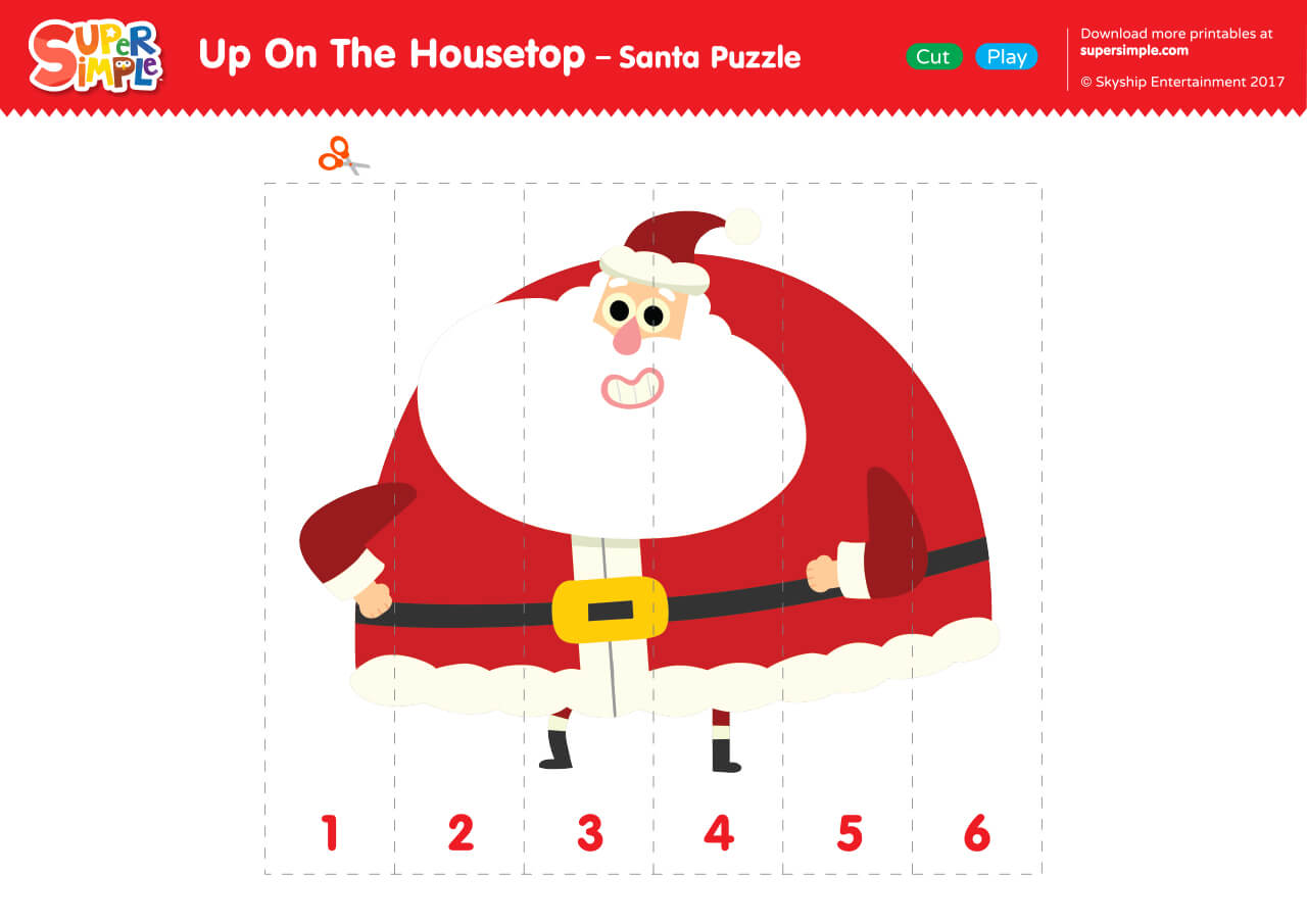 Up On The Housetop - Santa puzzle - Super Simple