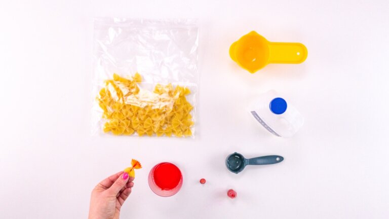DIY Rainbow Pasta for Sensory Play - Super Simple