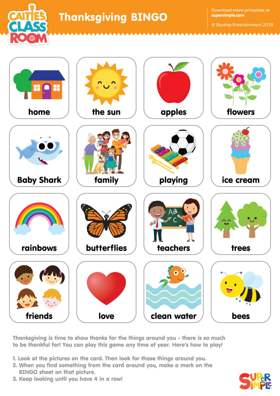 Thanksgiving BINGO - Super Simple