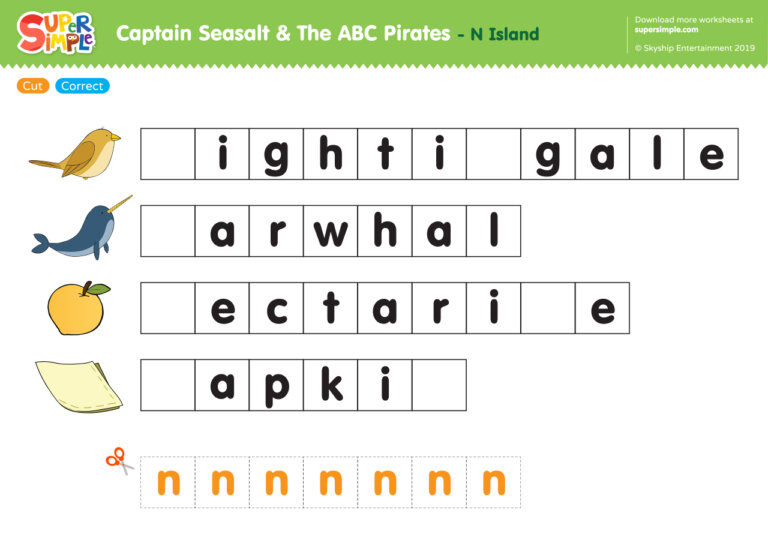 Captain Seasalt And The ABC Pirates "N" - Cut, Correct - Super Simple