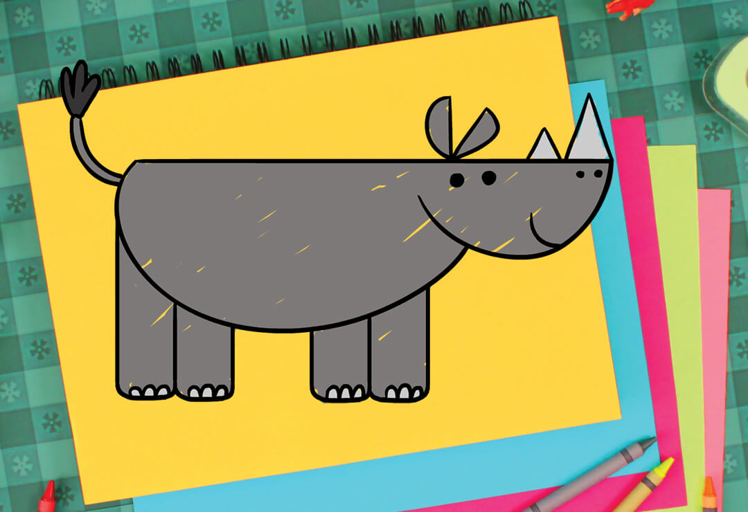 How To Draw A Rhino - Super Simple