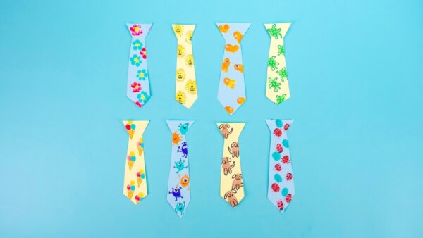 Finger Print Tie Card for Father’s Day - Super Simple