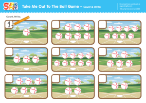 Take Me Out To The Ball Game - Count & Write - Super Simple