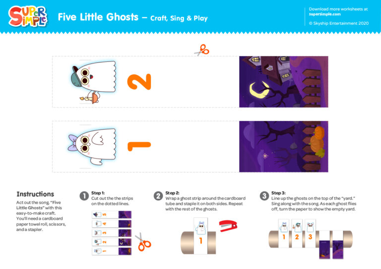Five Little Ghosts Craft - Super Simple