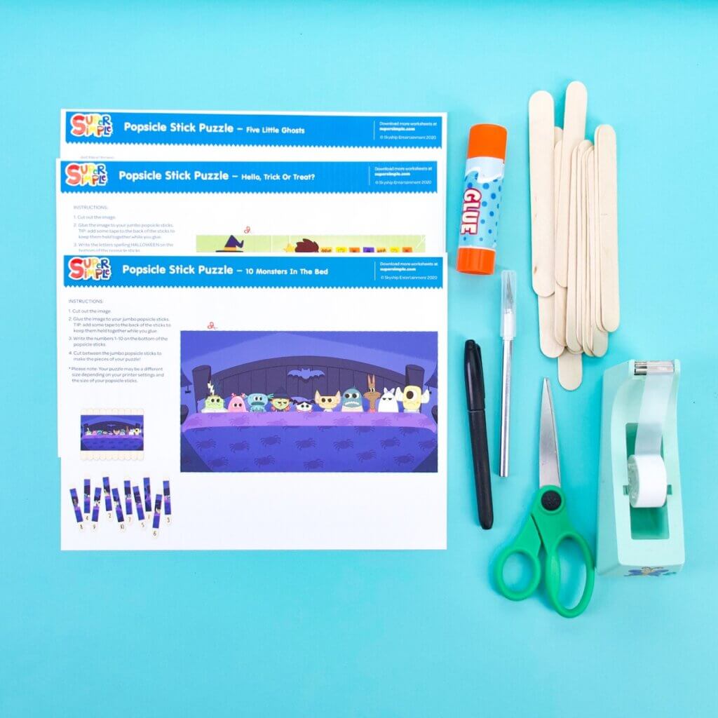 Popsicle Stick Puzzle - Halloween! - Super Simple
