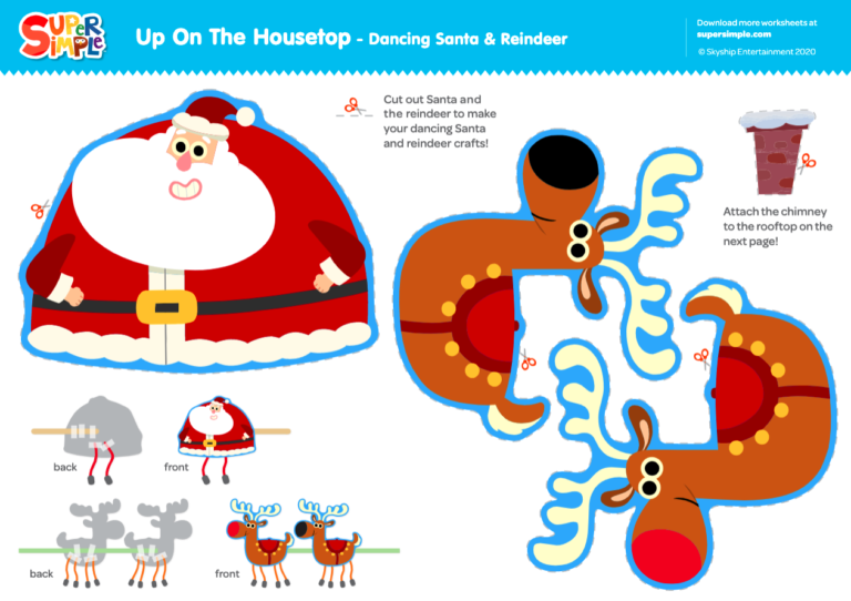 Up On The Housetop - Dancing Santa & Reindeer - Super Simple