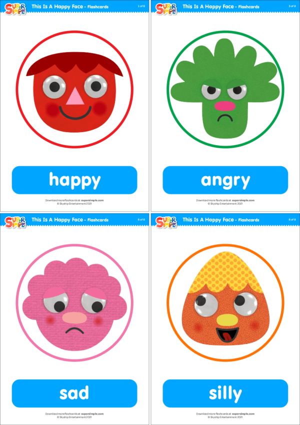 This Is A Happy Face Flashcards - Super Simple