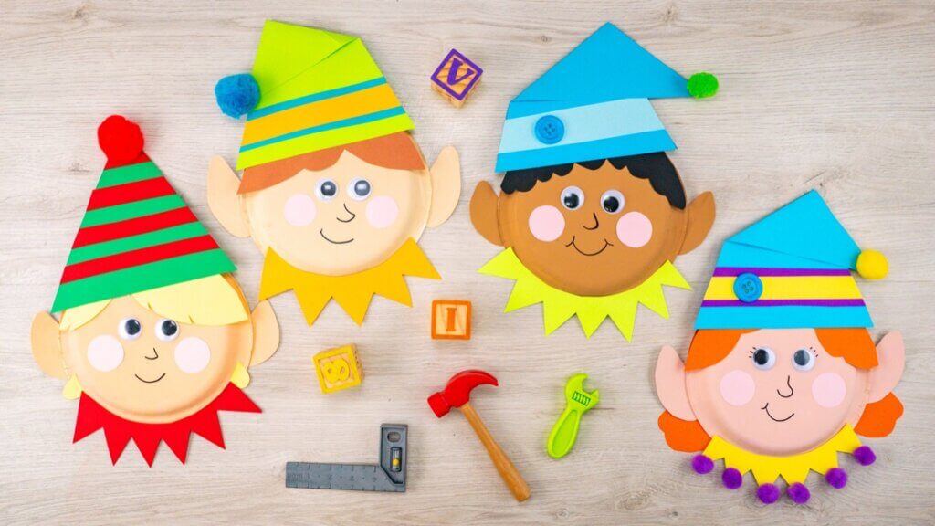 Christmas Elf Paper Plate Craft - Super Simple
