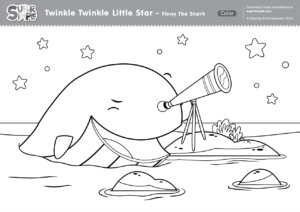 Twinkle Twinkle Little Star - Finny The Shark Coloring Pages - Super Simple