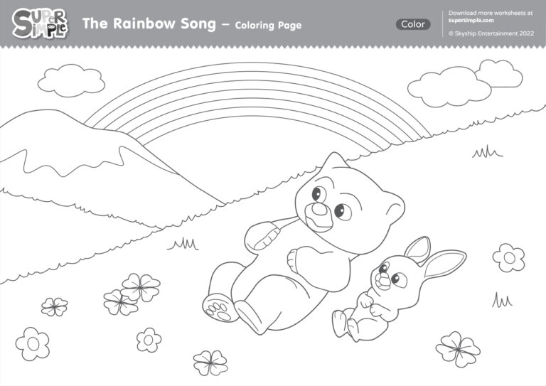 The Rainbow Song Coloring Page - Super Simple