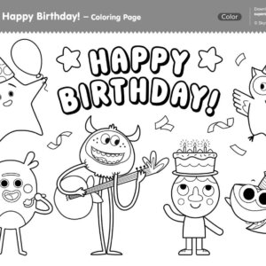 Line Up! Coloring Page - Super Simple