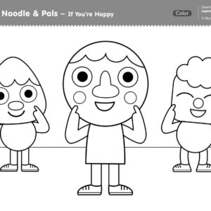 The Wheels On The Bus (Noodle & Pals Version) Coloring Page - Super Simple