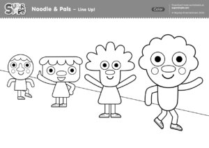 Line Up! Coloring Page - Super Simple