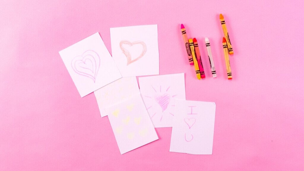 Crayon Watercolor Hearts - Super Simple