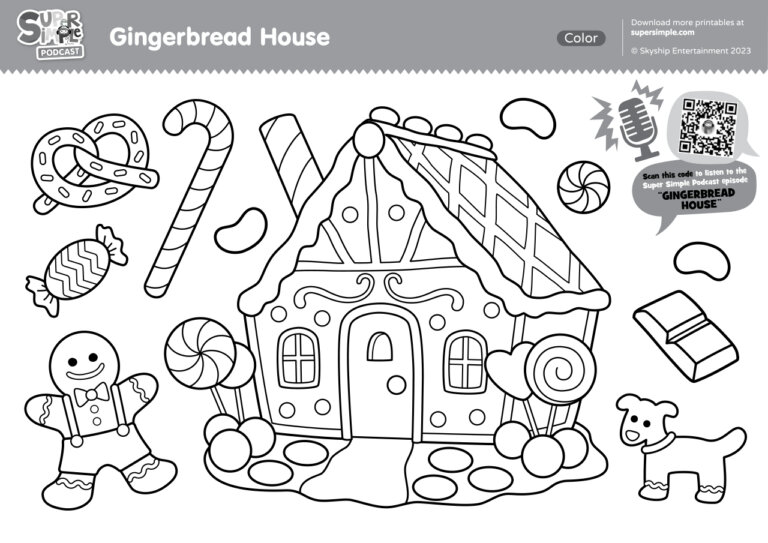 Imagination Time - Gingerbread House Coloring Page - Super Simple