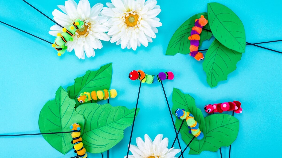 Make A Crawling Caterpillar Puppet! - Super Simple