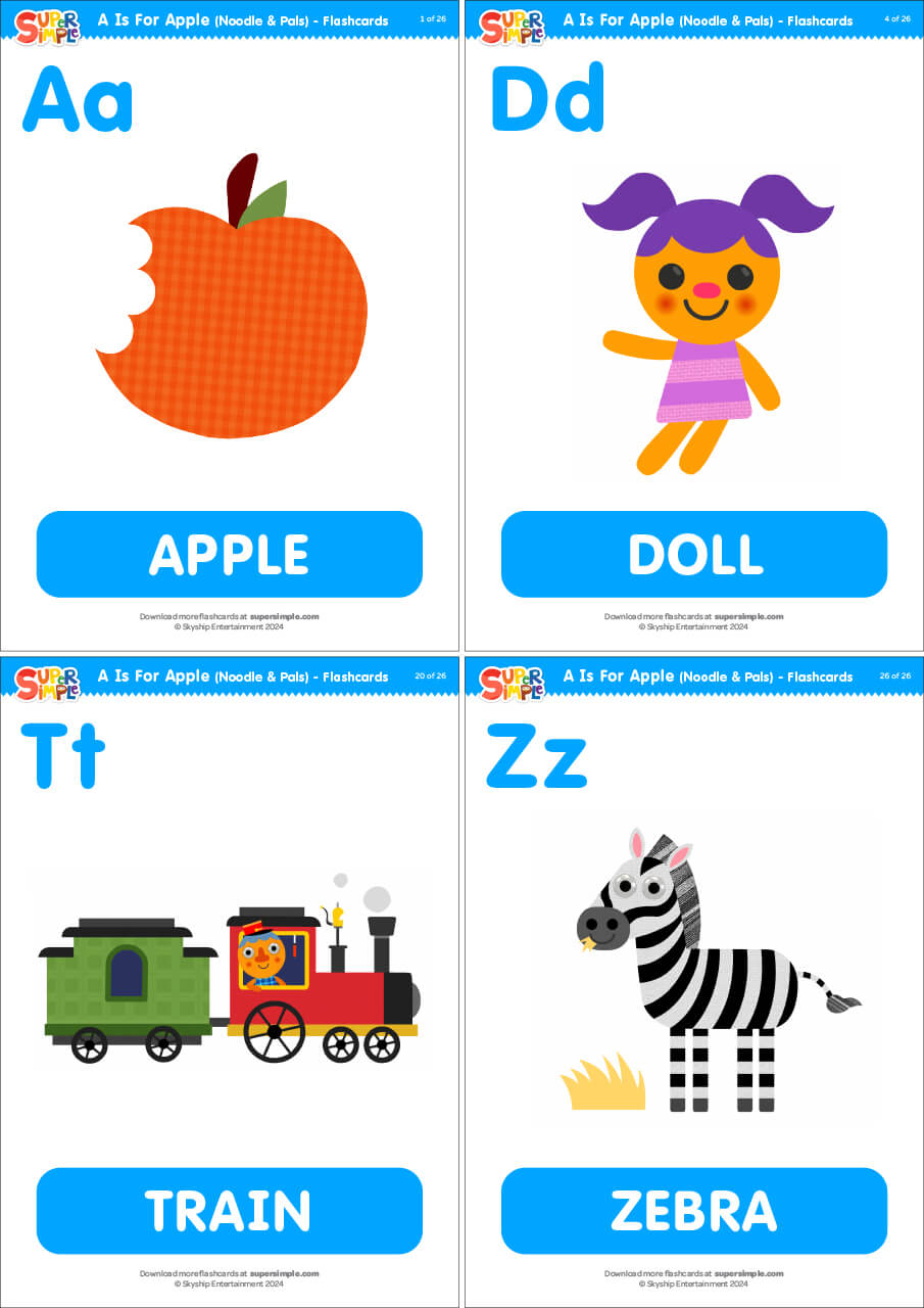 A Is For Apple Flashcards (Uppercase) - Super Simple