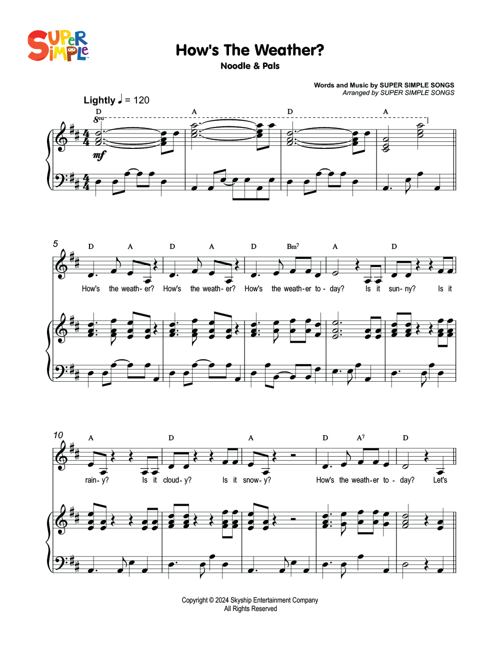 How's The Weather? (Noodle & Pals) Sheet Music - Super Simple