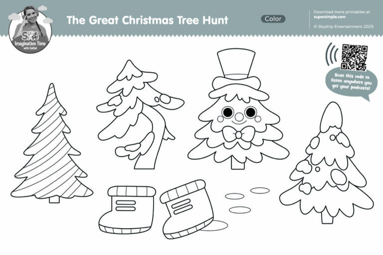 Imagination Time - The Great Christmas Tree Hunt Coloring Page - Super ...