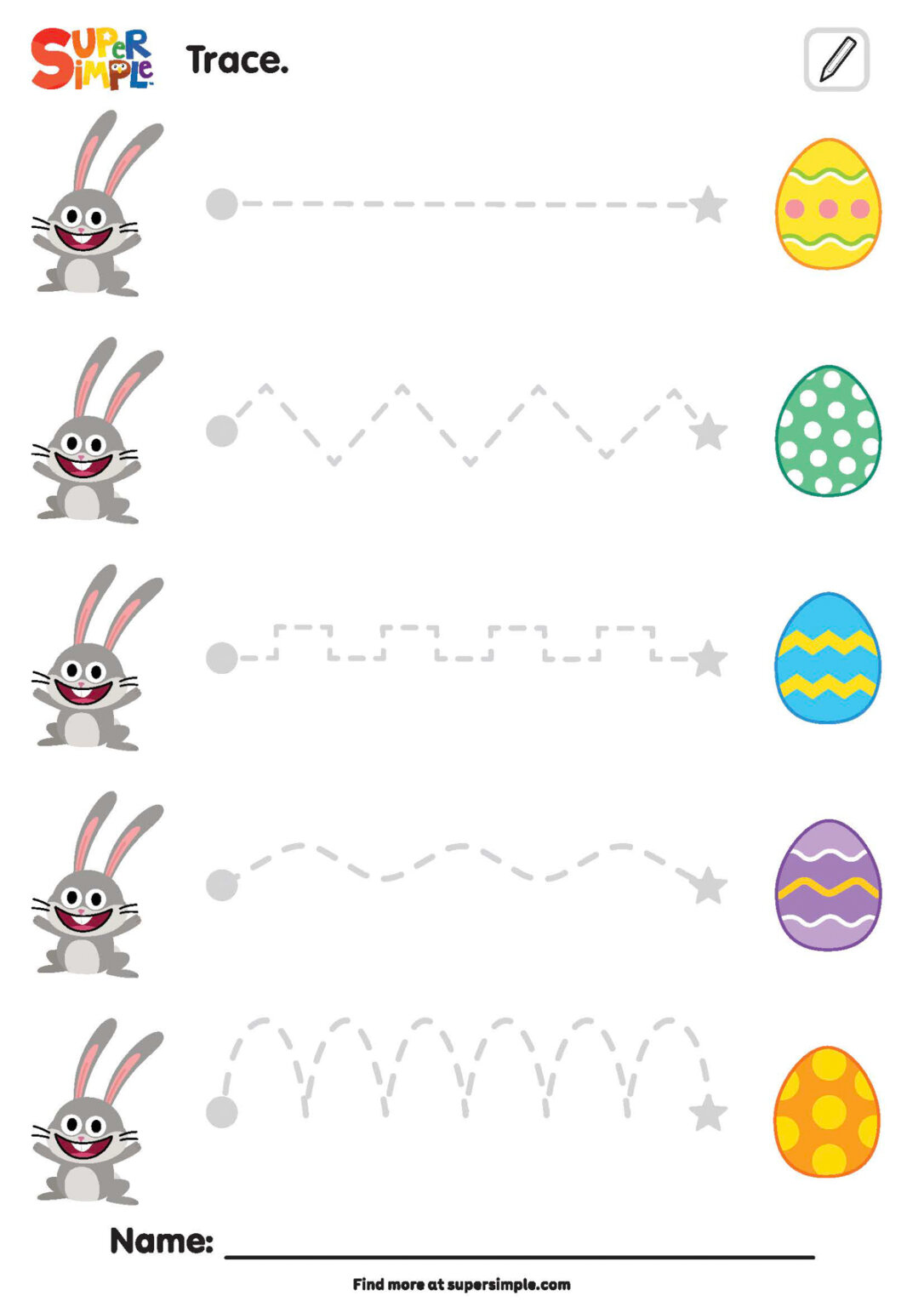 Easter Printable - Trace - Super Simple
