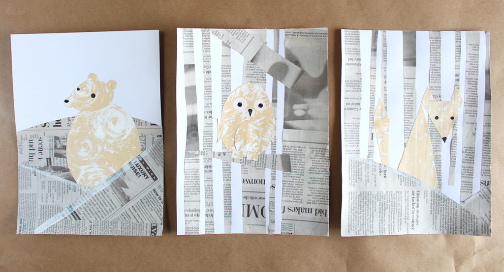 Winter Animal Collage - Super Simple