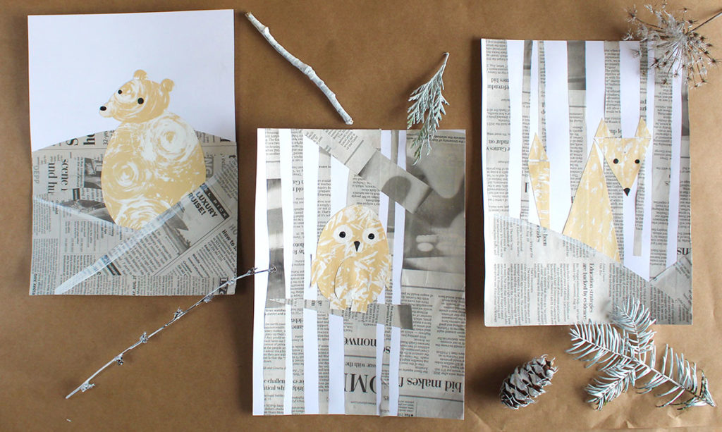 Winter Animal Collage - Super Simple