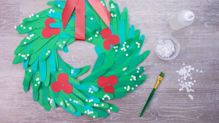 Winter Wreath Craft with Hand Cut Outs - Super Simple