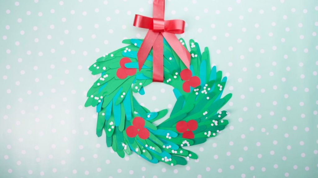 Winter Wreath Craft with Hand Cut Outs - Super Simple