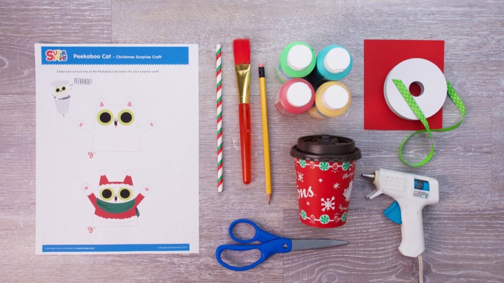 Peekaboo Cat Christmas Surprise Craft - Super Simple