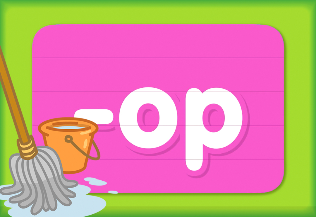 Turn & Learn – Word Family “op” - Super Simple