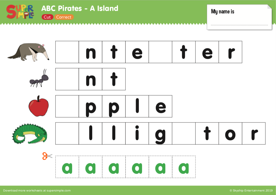 Captain Seasalt And The ABC Pirates "A" - Cut, Correct - Super Simple