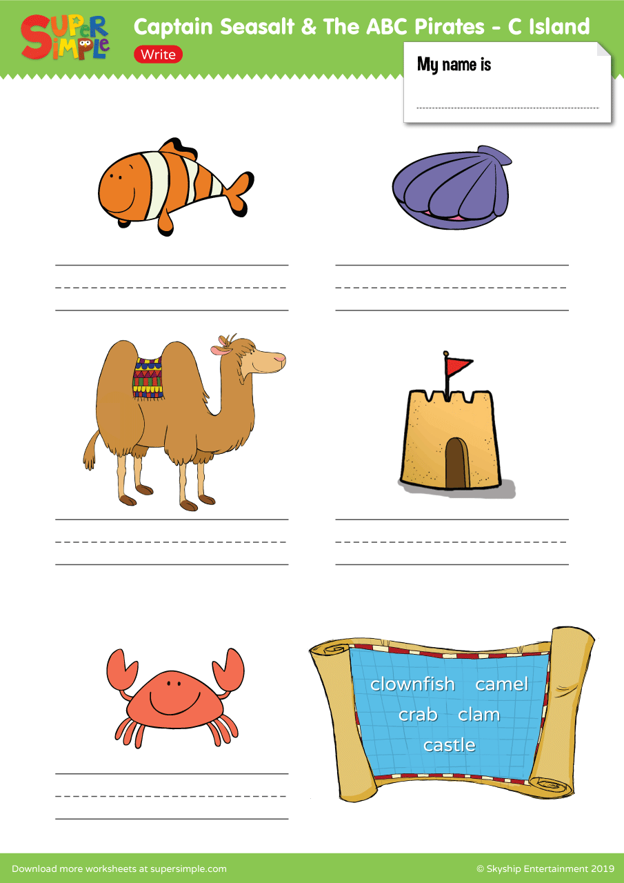 Captain Seasalt And The ABC Pirates "C" - Write - Super Simple