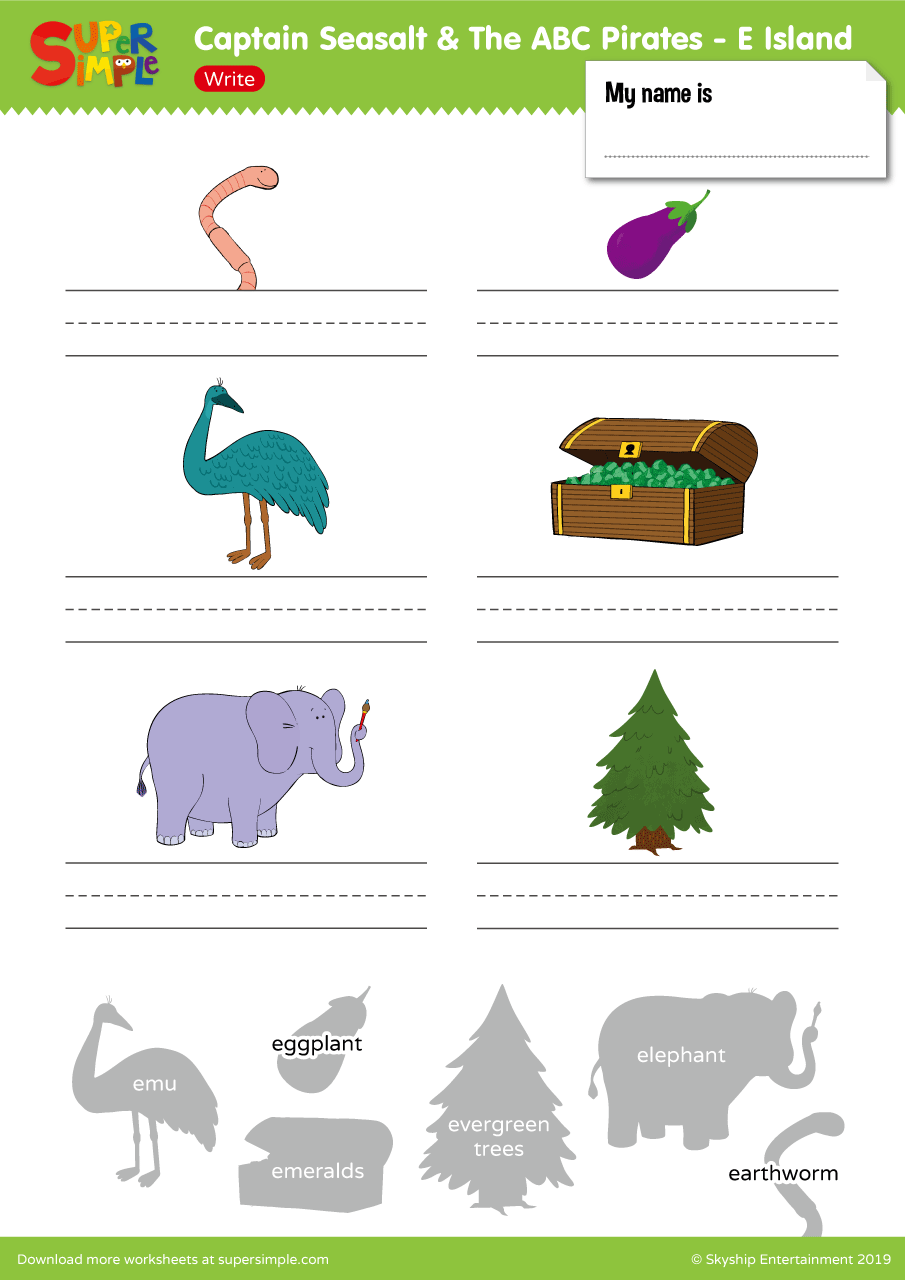 Captain Seasalt And The ABC Pirates "E" - Write - Super Simple