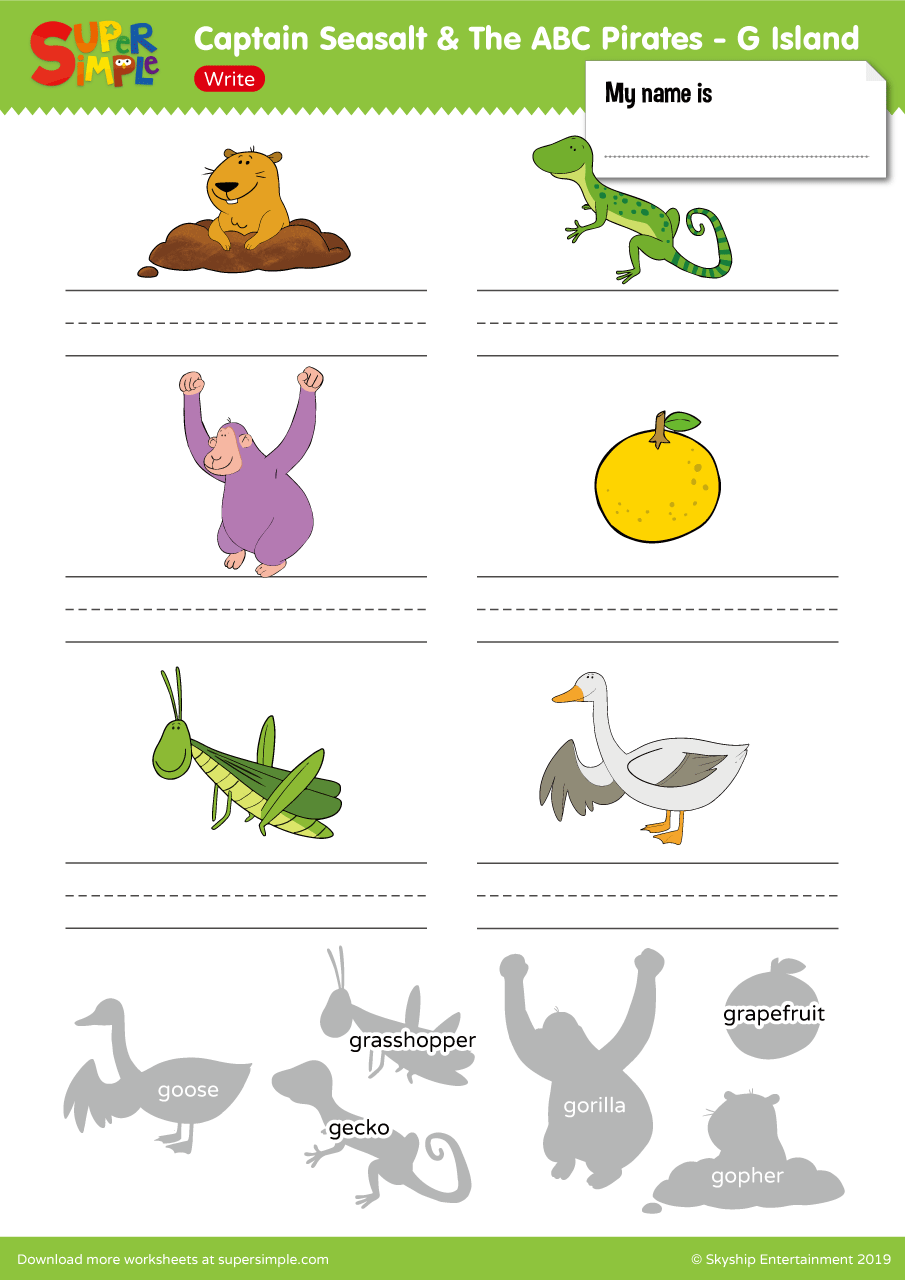 Captain Seasalt And The ABC Pirates "G" - Write - Super Simple