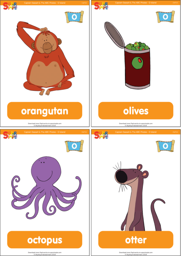 Captain Seasalt And The ABC Pirates “O” Flashcards - Super Simple