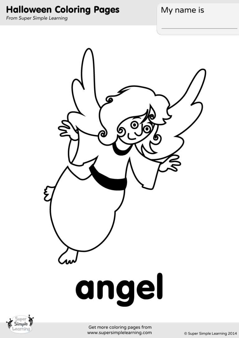 Angel Coloring Page - Super Simple