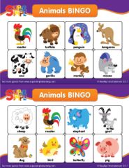 Animal BINGO Cards - Super Simple