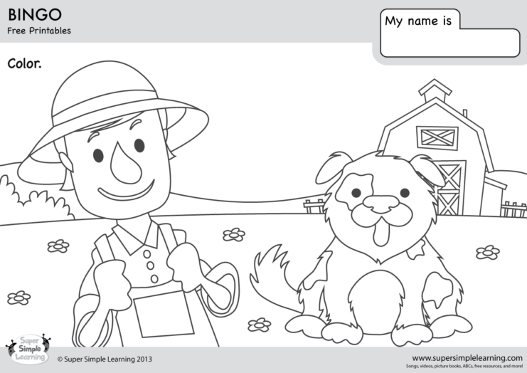BINGO Coloring Pages - Super Simple