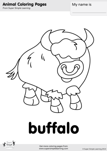 Buffalo Coloring Page - Super Simple