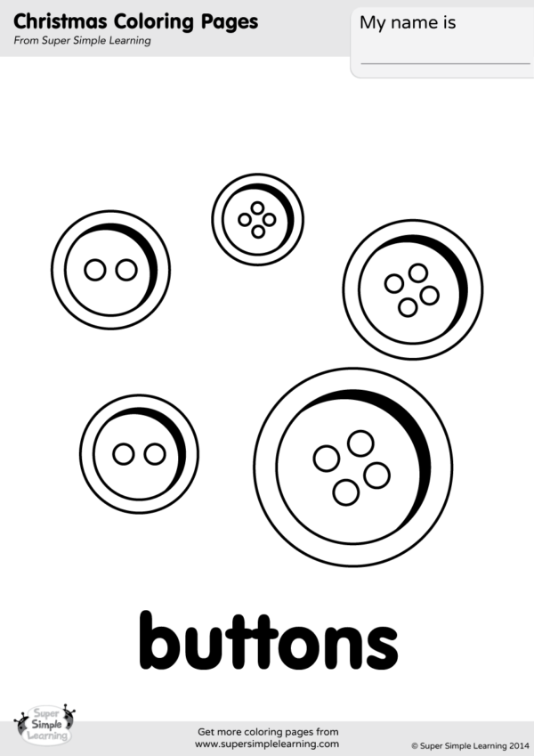 Buttons Coloring Page - Super Simple