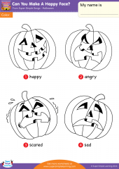 Can You Make A Happy Face? Worksheet - Vocabulary Coloring - Super Simple