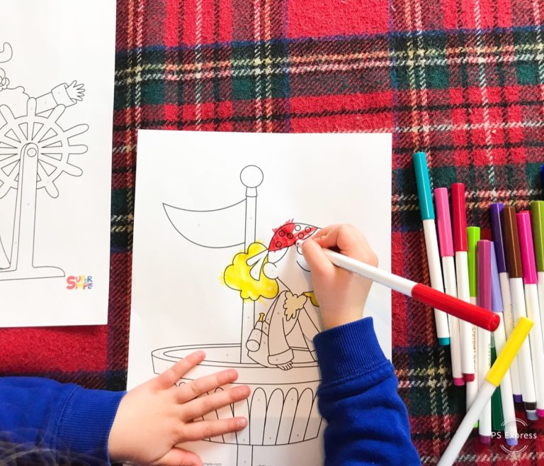 Pirate Ship Journey Line and Color Printables - Super Simple