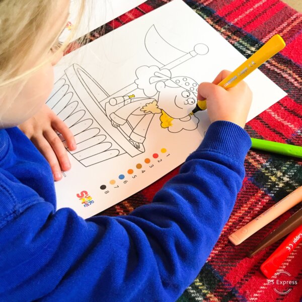 Pirate Ship Journey Line and Color Printables - Super Simple