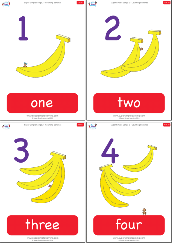 Counting Bananas Flashcards - Super Simple