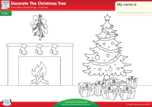 Decorate The Christmas Tree Worksheet - Color - Super Simple