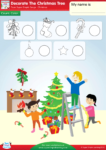 Decorate The Christmas Tree Worksheet - Count & Color - Super Simple
